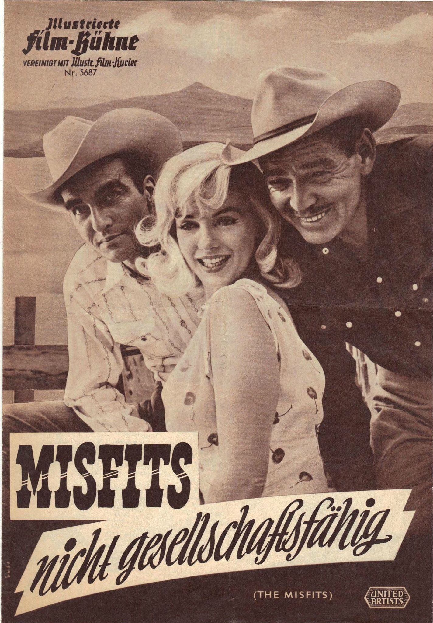 The Misfits / German film programme, 1961. | Мэрилин монро, Мэрилин